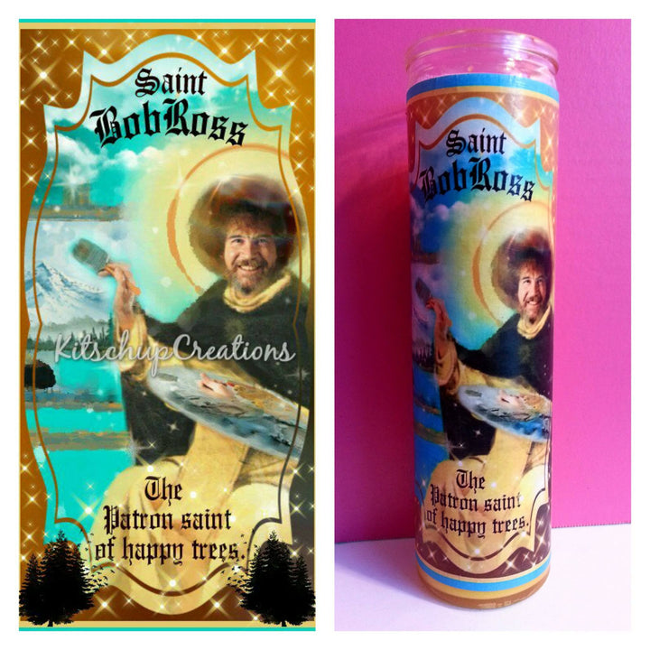 Bob Ross Prayer Candle – Kitschup Creations
