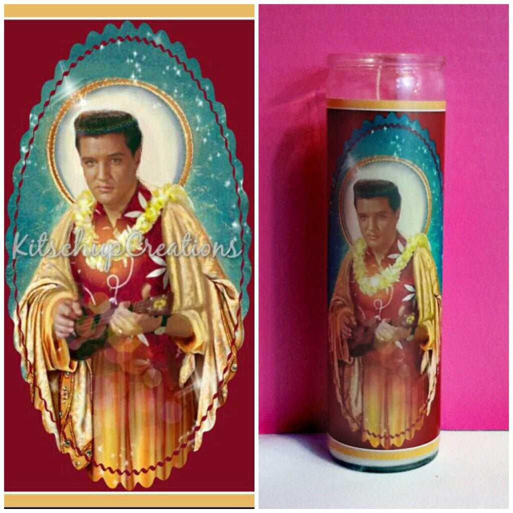 Elvis in Hawaii Prayer Candle – Kitschup Creations